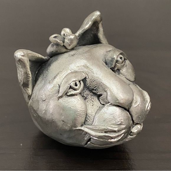 Other | Vintage Cat Head With Mouse Pewter Drawer Cabinet Knob | Poshmark